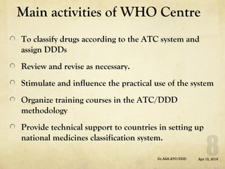 Anatomic Therapeutic Chemical Classification, Defined daily dose, Drug ...