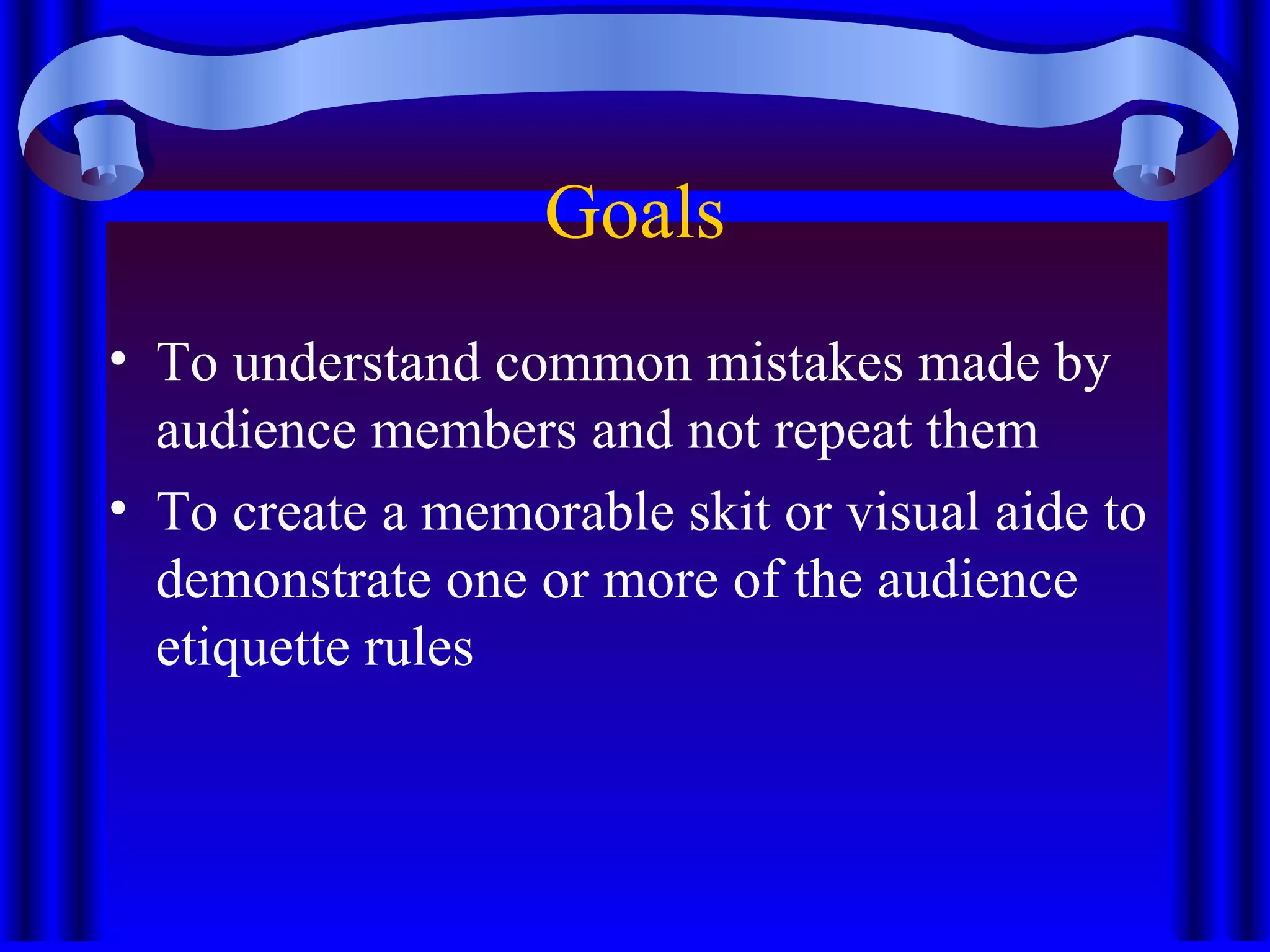 Final audience etiquette project | PPT