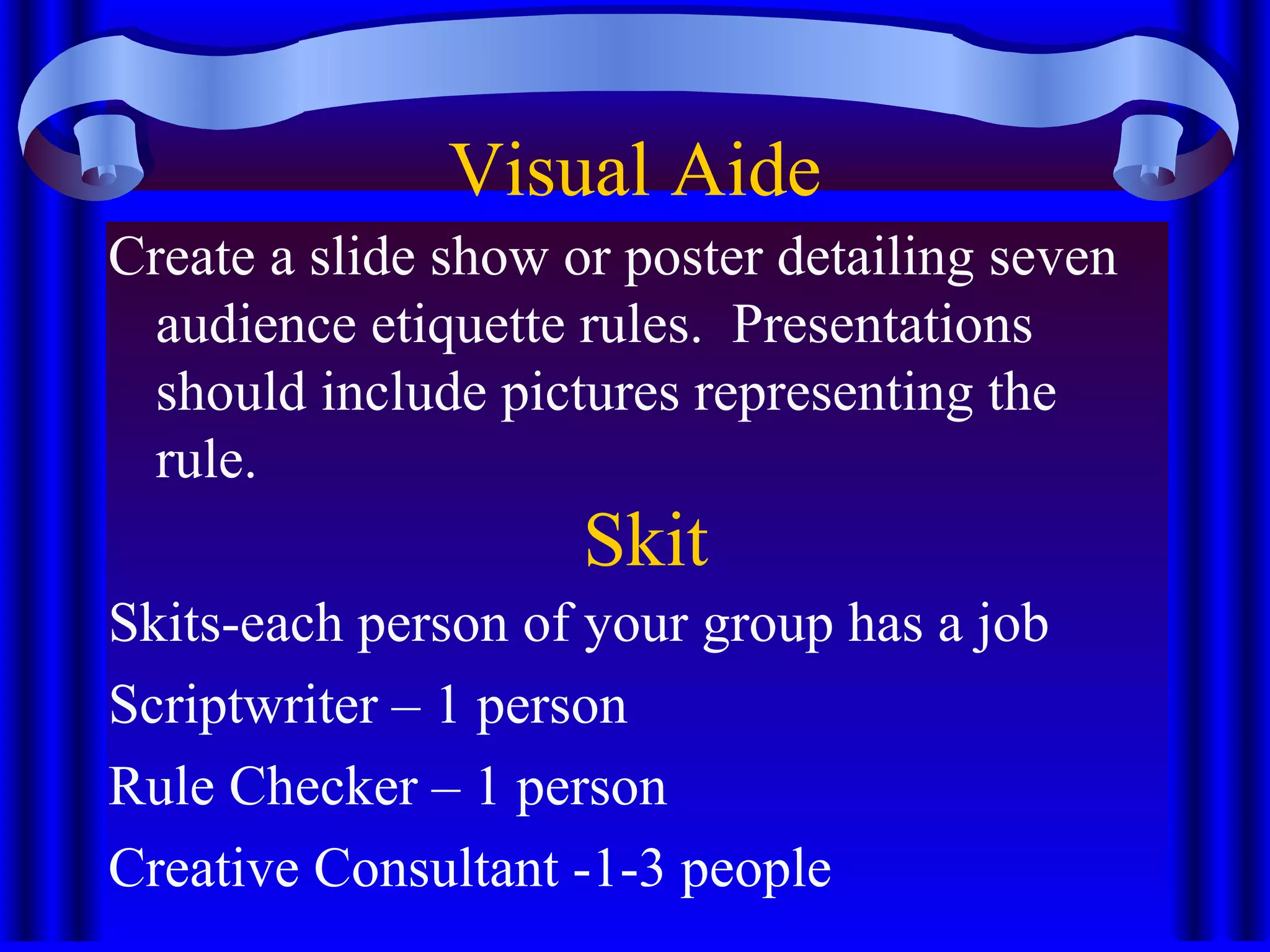 Final audience etiquette project | PPT