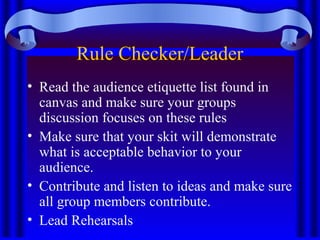 Final audience etiquette project | PPT