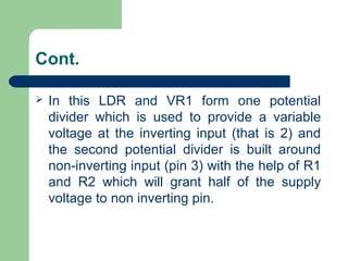 Automatic control of street light using LDR | PPT