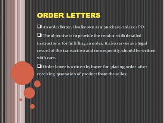 orders letters | PPTX