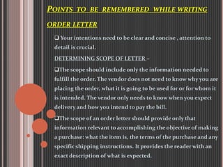 orders letters | PPTX