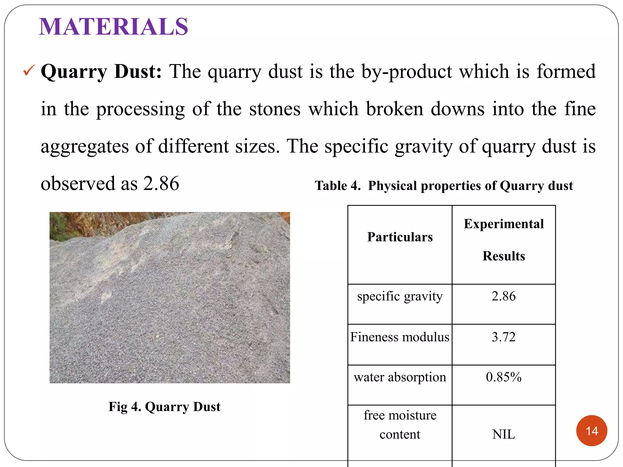 THE MECHANICAL PROPERTIES OF STEEL FIBER REINFORCED CONCRETE WITH QUARRY DUST AS A PARTIAL ...