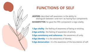 DISORDERS OF EXPERIENCE OF SELF | PPTX