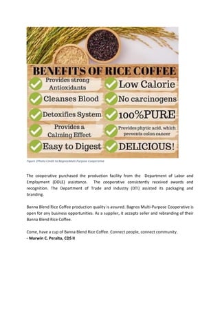 Bagnos Multi Purpose Cooperative Producer of Banna Blend Rice Coffee | PDF
