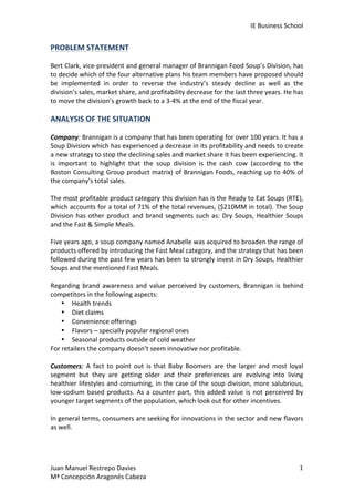 Brannigan Foods Case Study Exercise | PDF