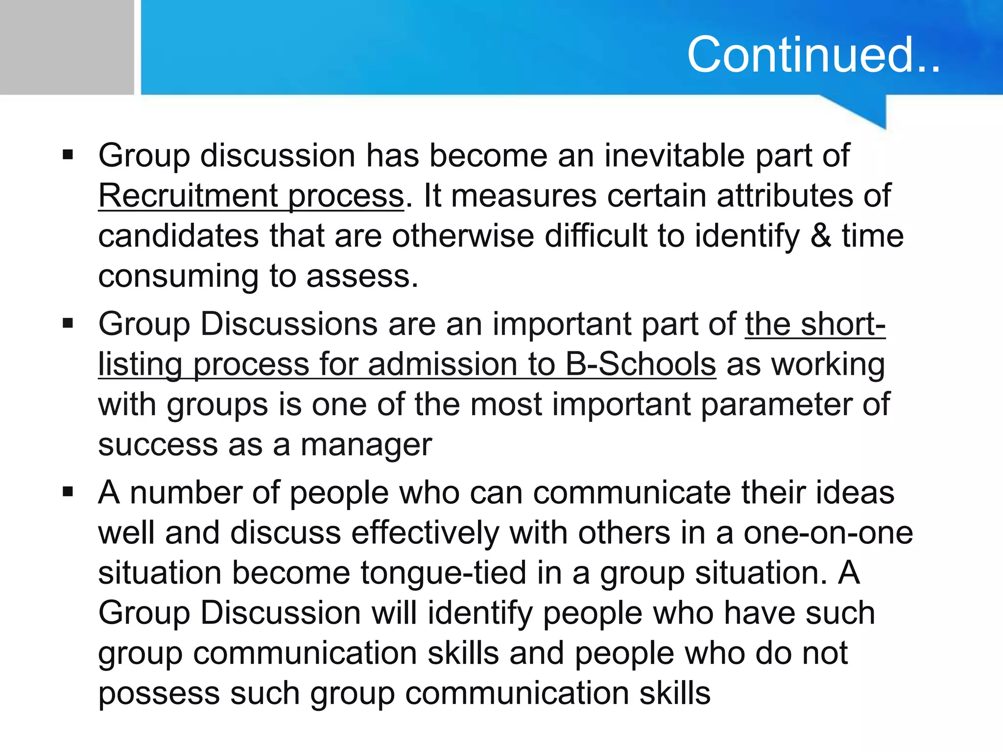 GROUP DISCUSSION PPT | PPT