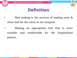 Bed Making.pptx , Types of beds in Nursing | PPTX
