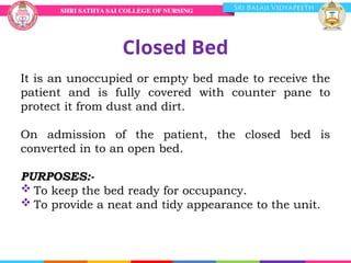 Bed Making.pptx , Types of beds in Nursing | PPTX