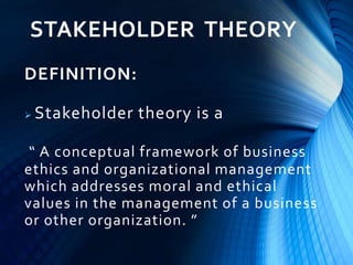 stakeholder theory. | PPTX