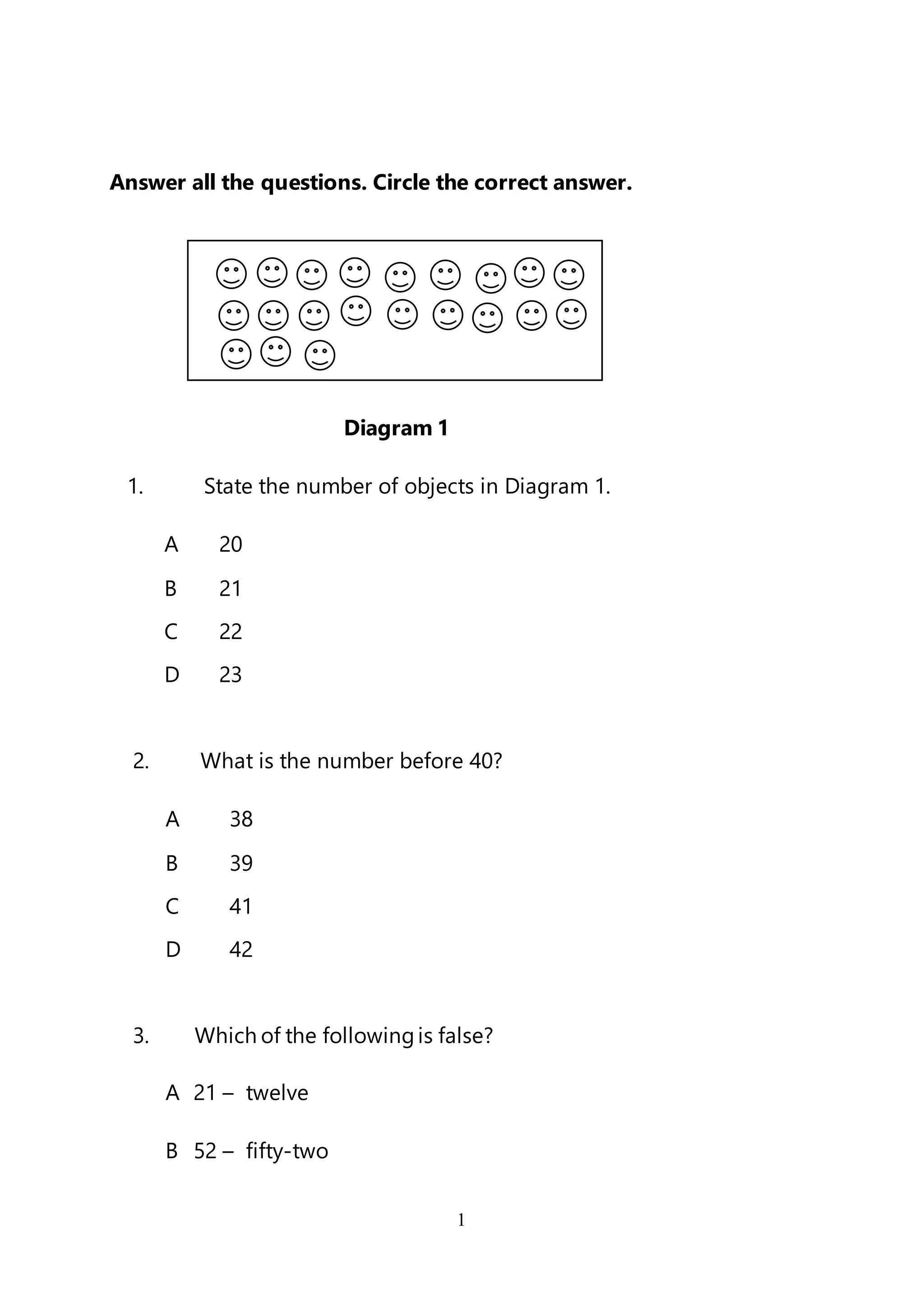FINAL EXAM FOR MATHEMATICS YEAR 1 | DOCX