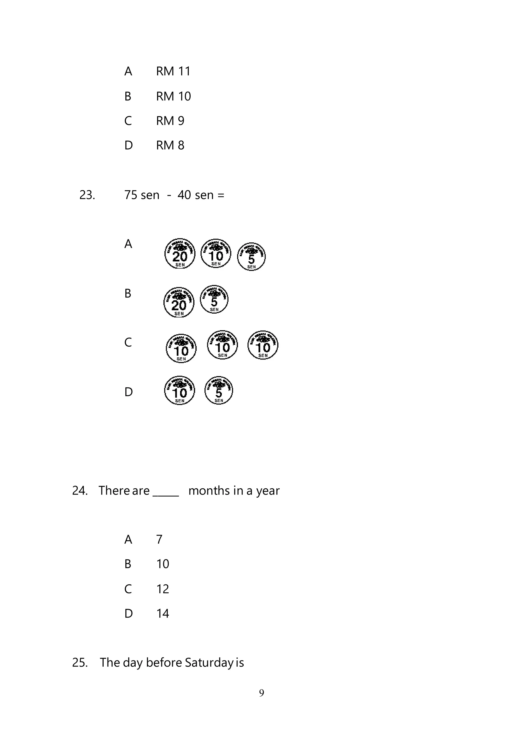 FINAL EXAM FOR MATHEMATICS YEAR 1 | DOCX