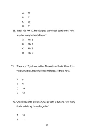 FINAL EXAM FOR MATHEMATICS YEAR 1 | DOCX