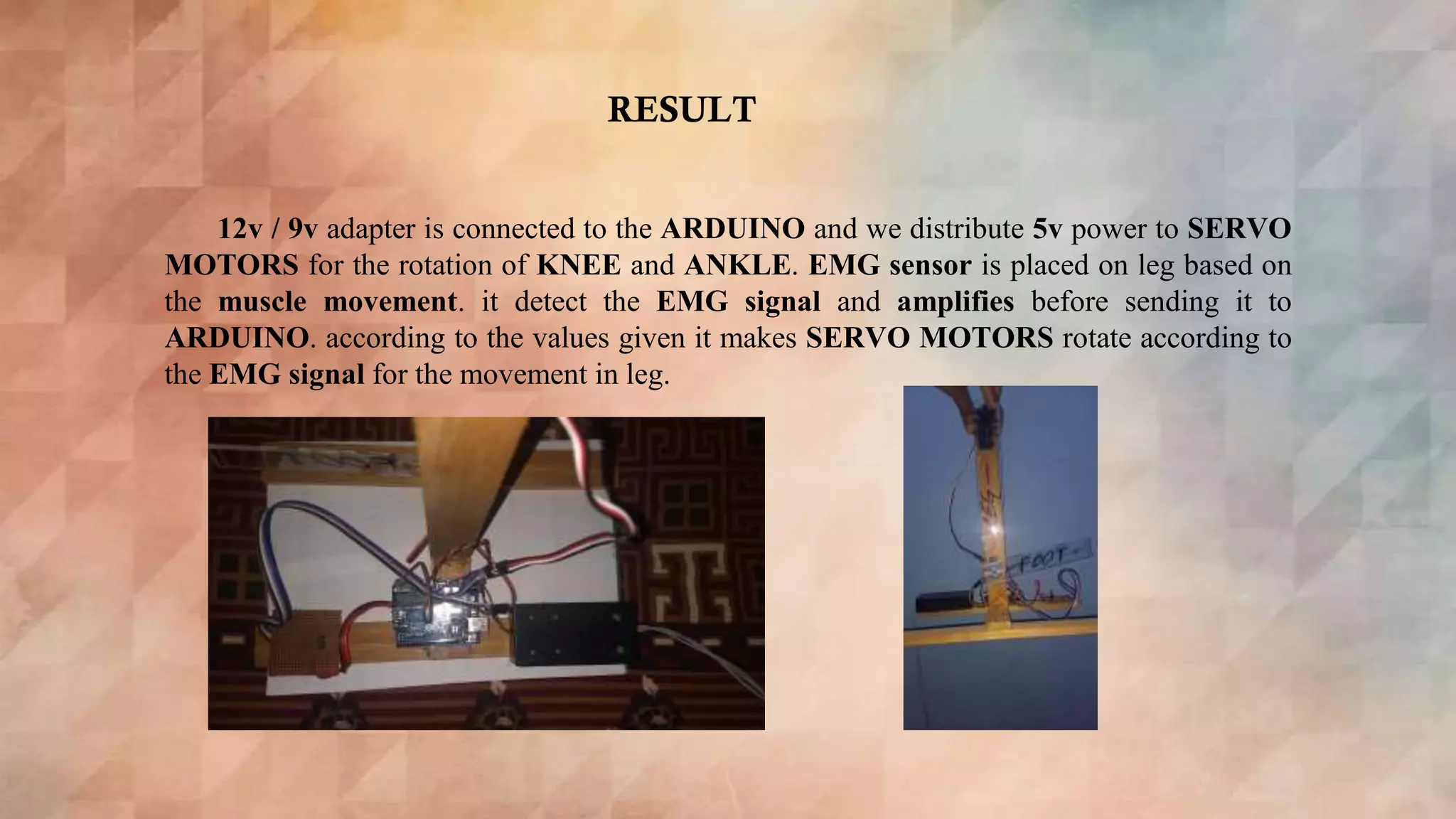 Acrylic Prosthetic Limb Using EMG signal | PPT