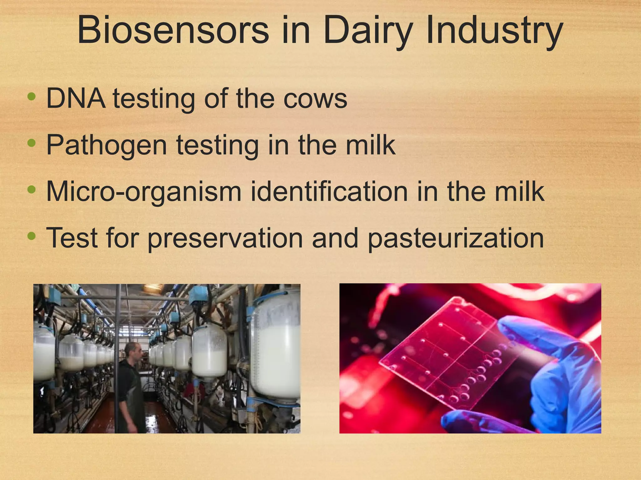 THE USE OF BIOSENSORS IN FOOD INDUSTRY | PPT