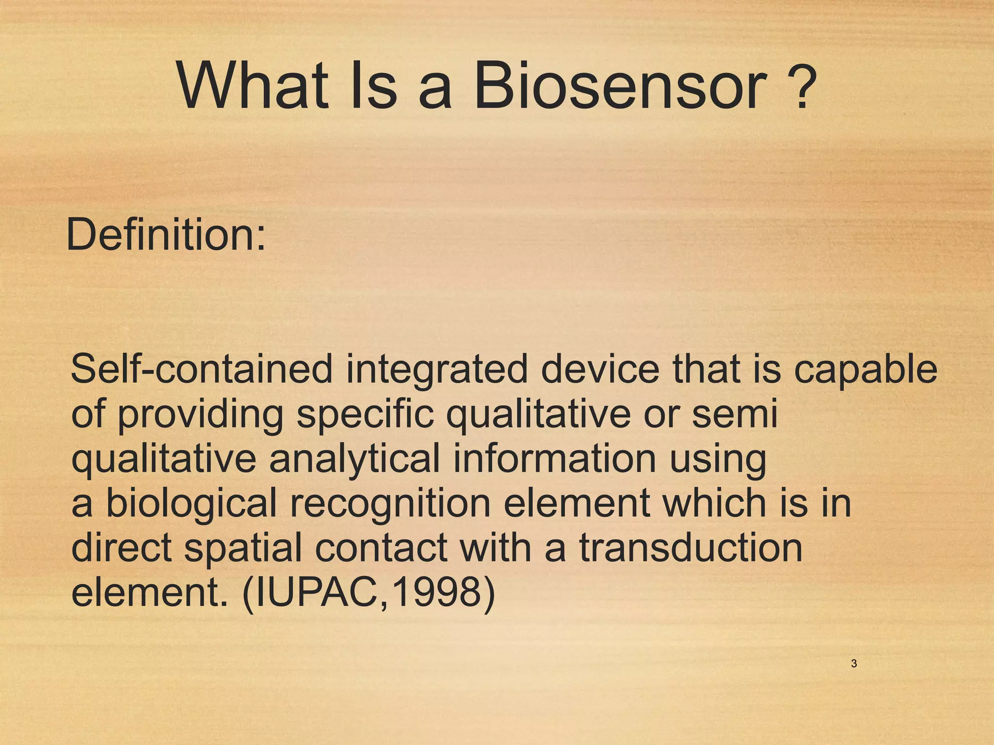 THE USE OF BIOSENSORS IN FOOD INDUSTRY | PPT
