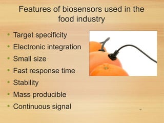 THE USE OF BIOSENSORS IN FOOD INDUSTRY | PPT