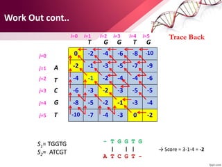 The Needleman-Wunsch Algorithm for Sequence Alignment | PPT