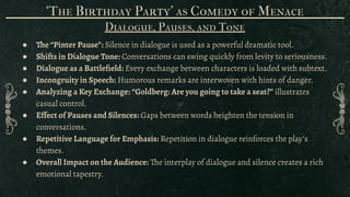 This presentation on the Birthday party by Harold Pinter. | PDF