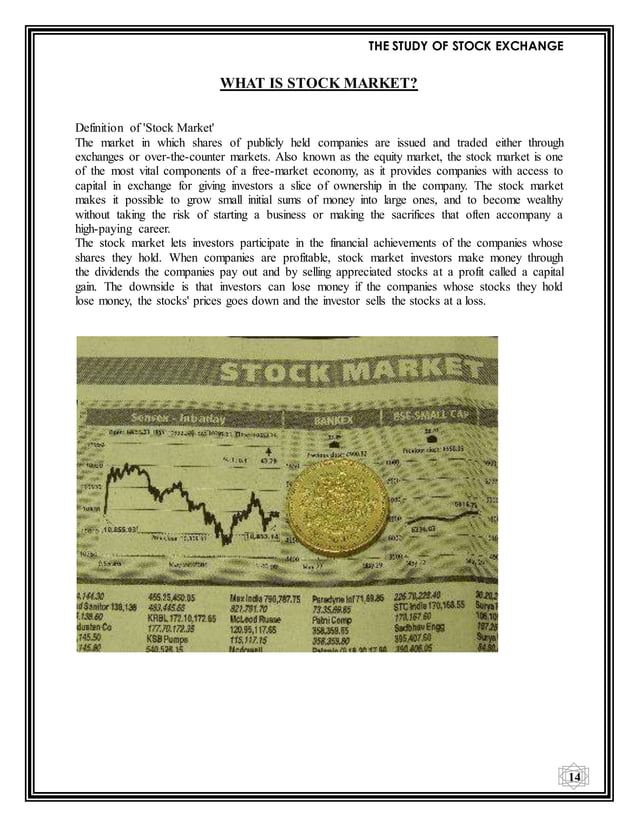 THE STUDY OF STOCK MARKET | DOCX