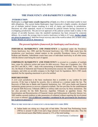The Insolvency and Bankruptcy Code, 2016 Explained | PDF