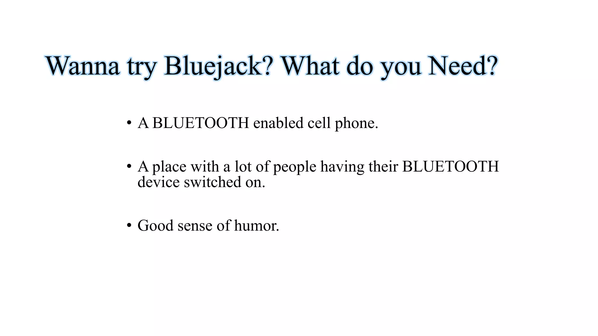 Final bluejacking | PPT