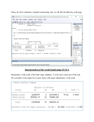 Hypothesis Testing using STATA | DOCX