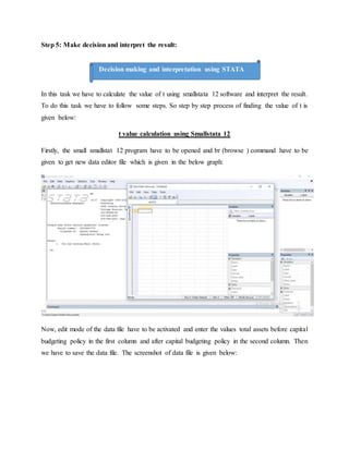 Hypothesis Testing Using Stata Docx