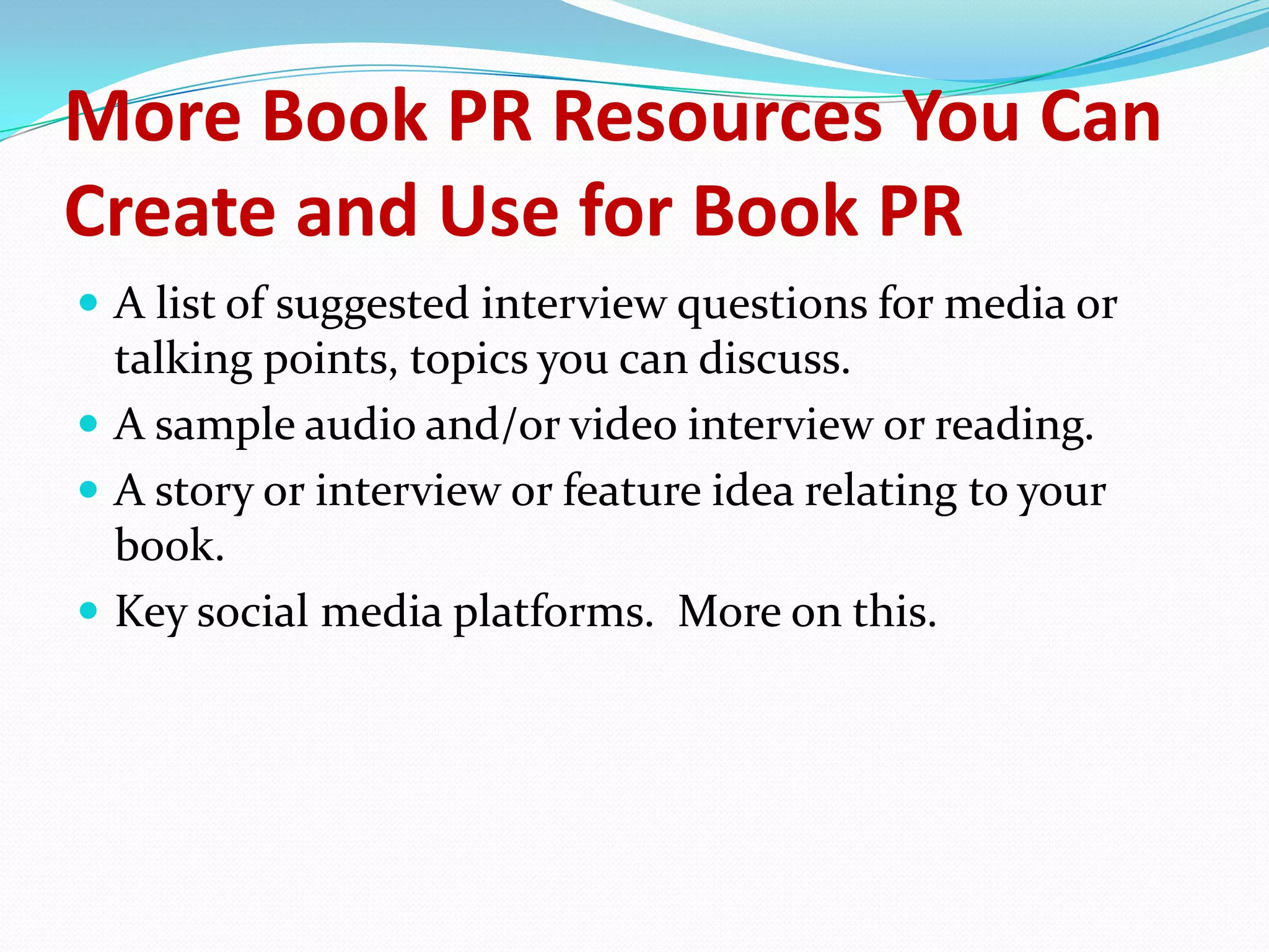 Book PR Presentation | PPT