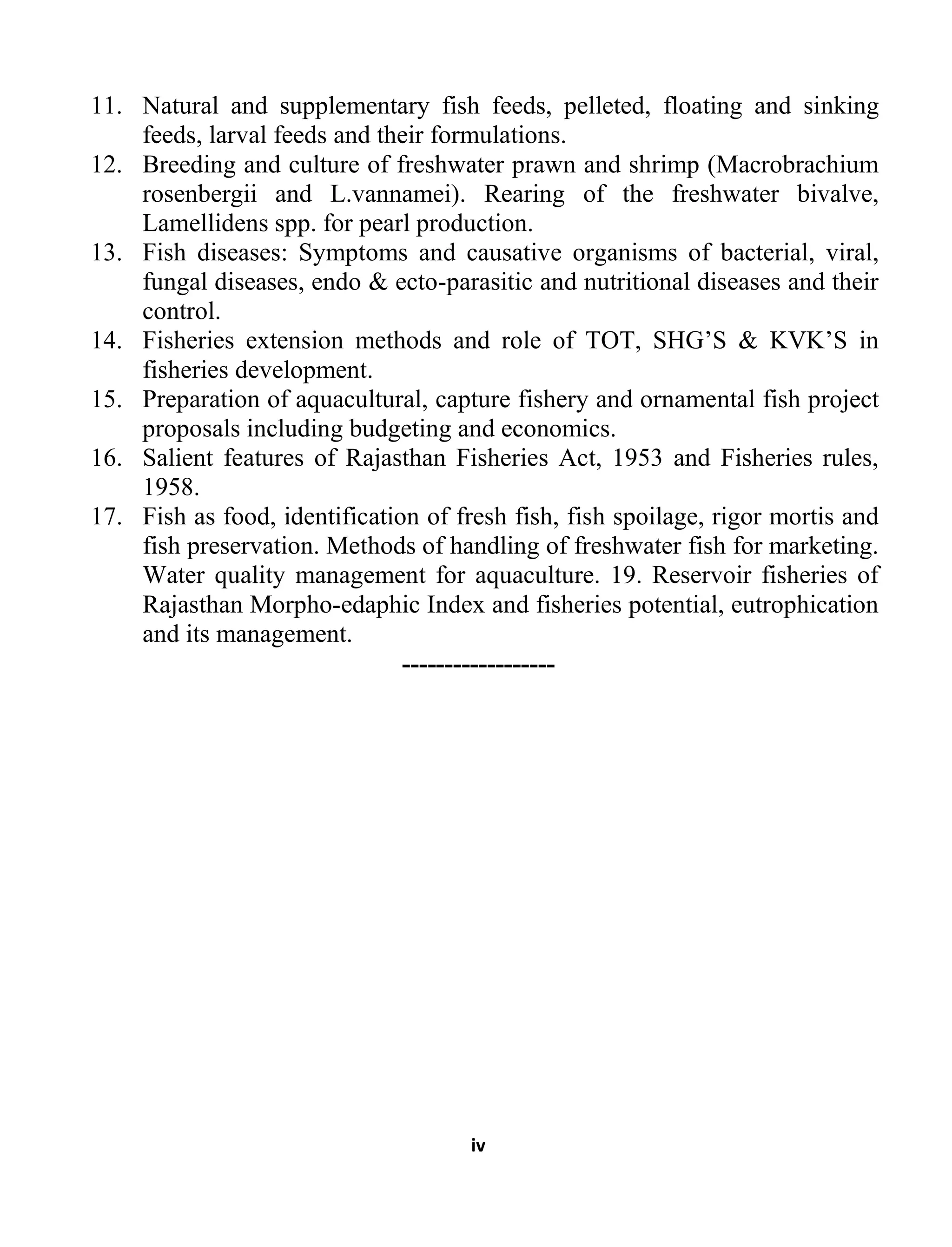 RAJSTHAN PSC ( FISHERIES OBJECTIVE ) | PDF | Agriculture | Industries