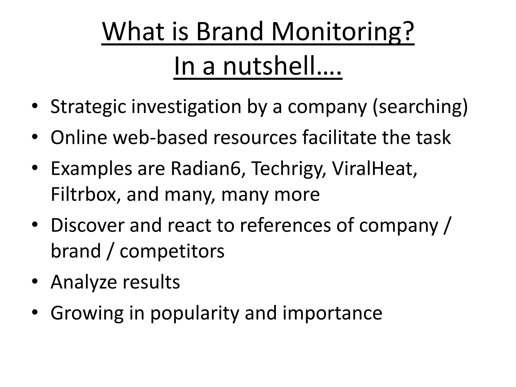 Final brand monitoring presentation | PPT