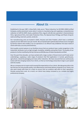 Construction Products By Mono Industries | PDF