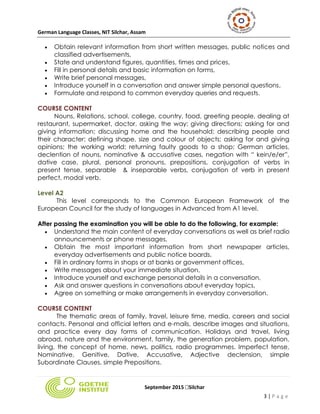 German Language Course @ NIT Silchar | PDF