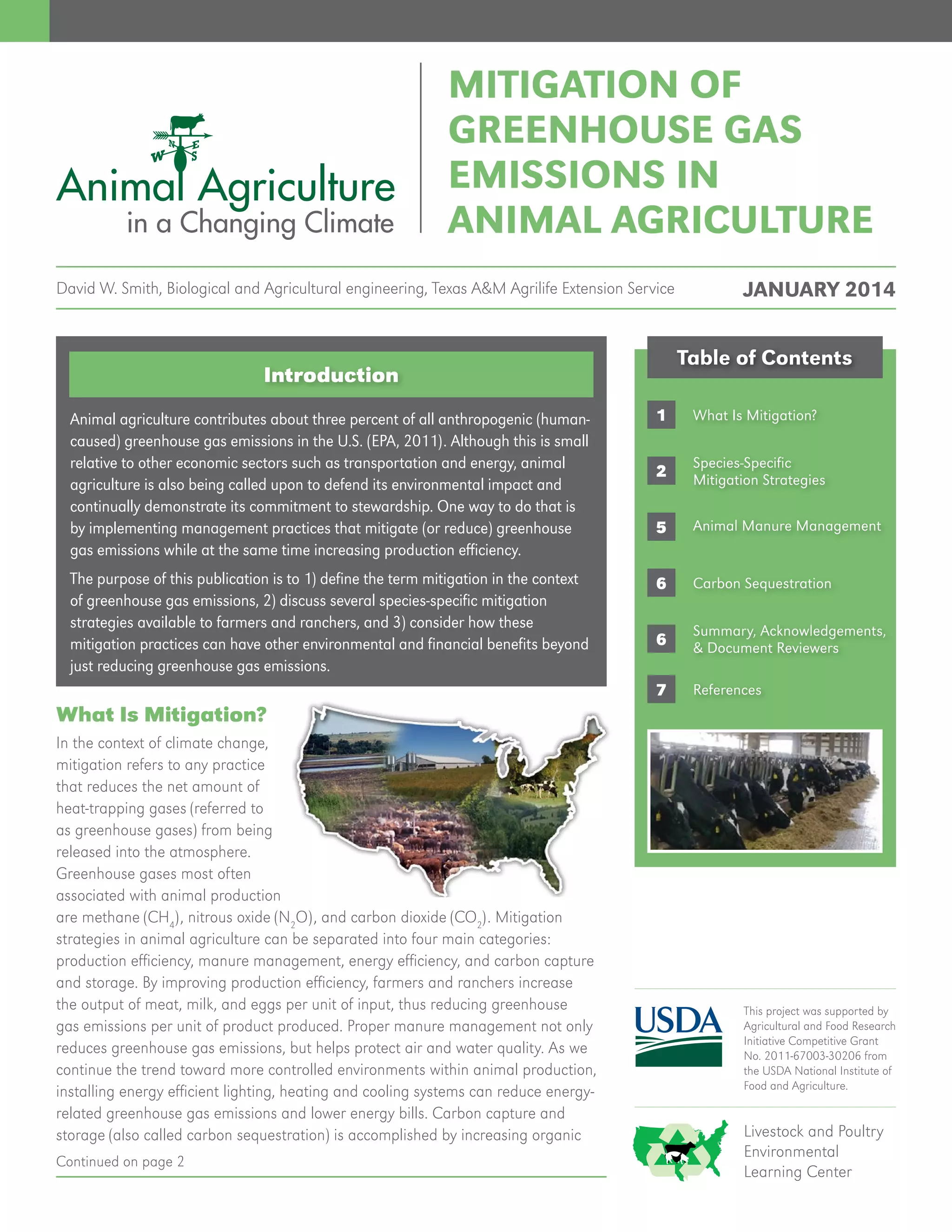 Mitigation of greenhouse gas emissions in animal agriculture | PDF