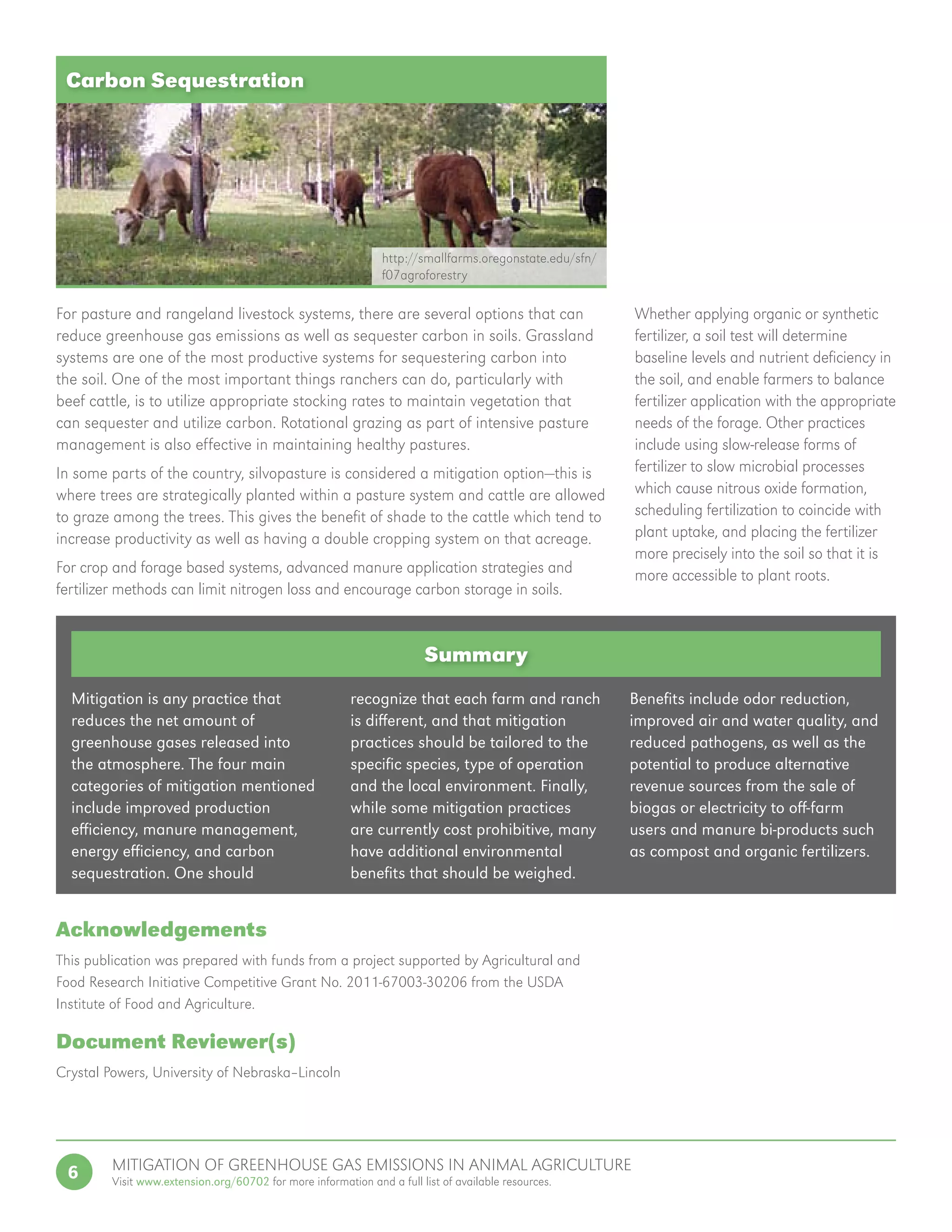 Mitigation of greenhouse gas emissions in animal agriculture | PDF