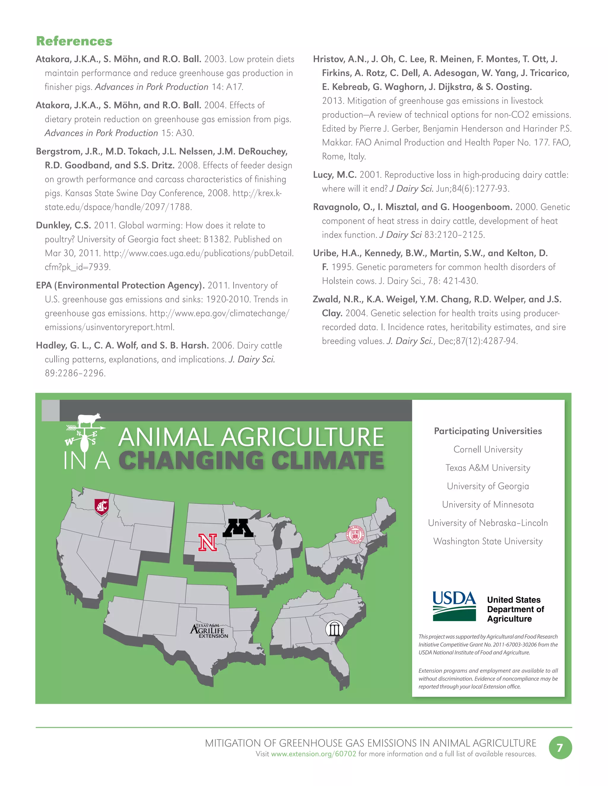 Mitigation of greenhouse gas emissions in animal agriculture | PDF