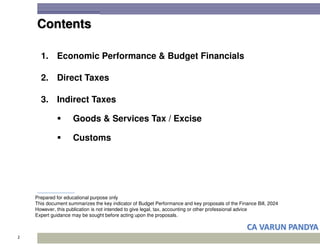 Final Union Budget Synopsis 2024 Varun Pandya | PDF