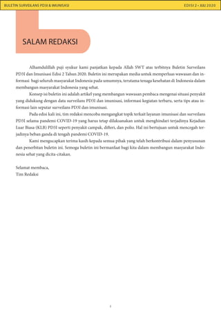 Buletin Surveilans PD3I & Imunisasi Edisi 2 Juli 2020 | PDF