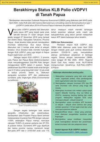 Buletin Surveilans PD3I & Imunisasi Edisi 2 Juli 2020 | PDF