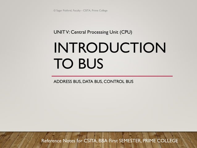 Introduction to Bus | Address, Data, Control Bus | PDF