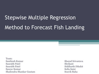 Statistics Case Study - Stepwise Multiple Regression | PPT