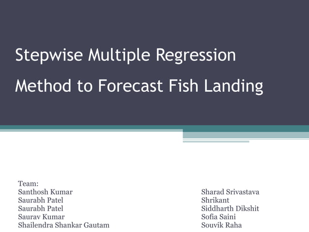 Statistics Case Study - Stepwise Multiple Regression | PPT