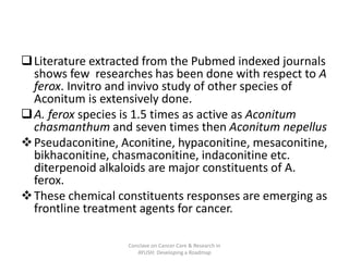 Prospective of Vatsanabha (Aconitum ferox Wall. Ex. ser ) in Cancer ...