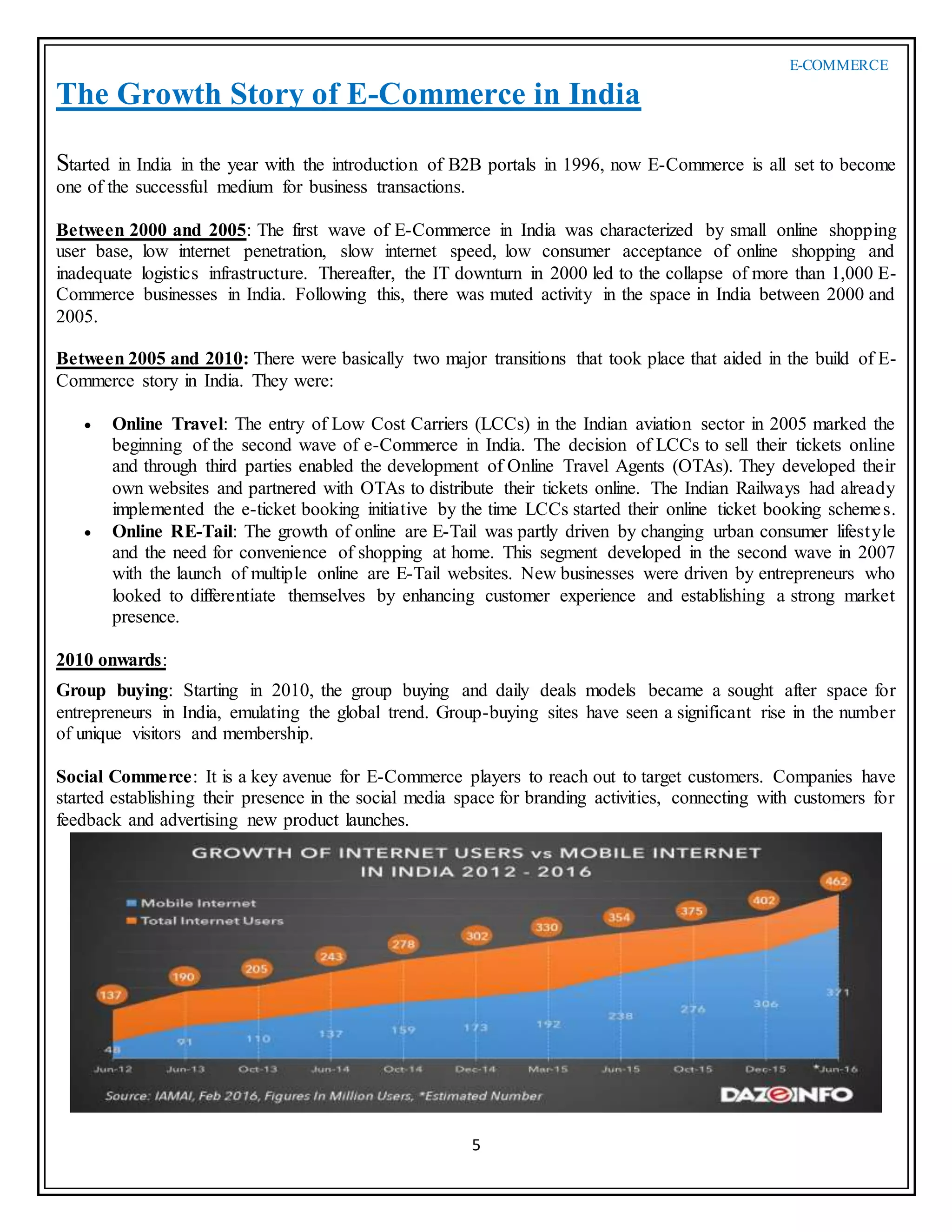 PROJECT REPORT ON “E-COMMERCE” | DOCX