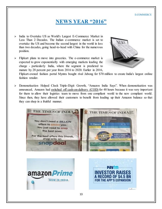 PROJECT REPORT ON “E-COMMERCE” | DOCX | Internet | Computing