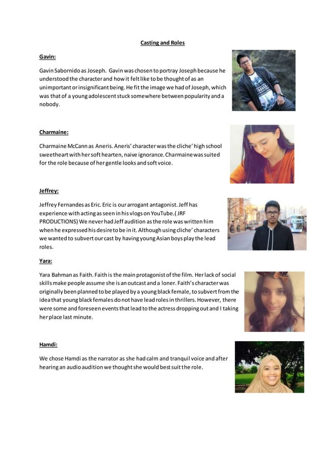 Final cast roles | PDF