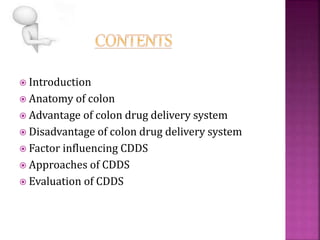 Colonic Drug Deliverey System | PPTX