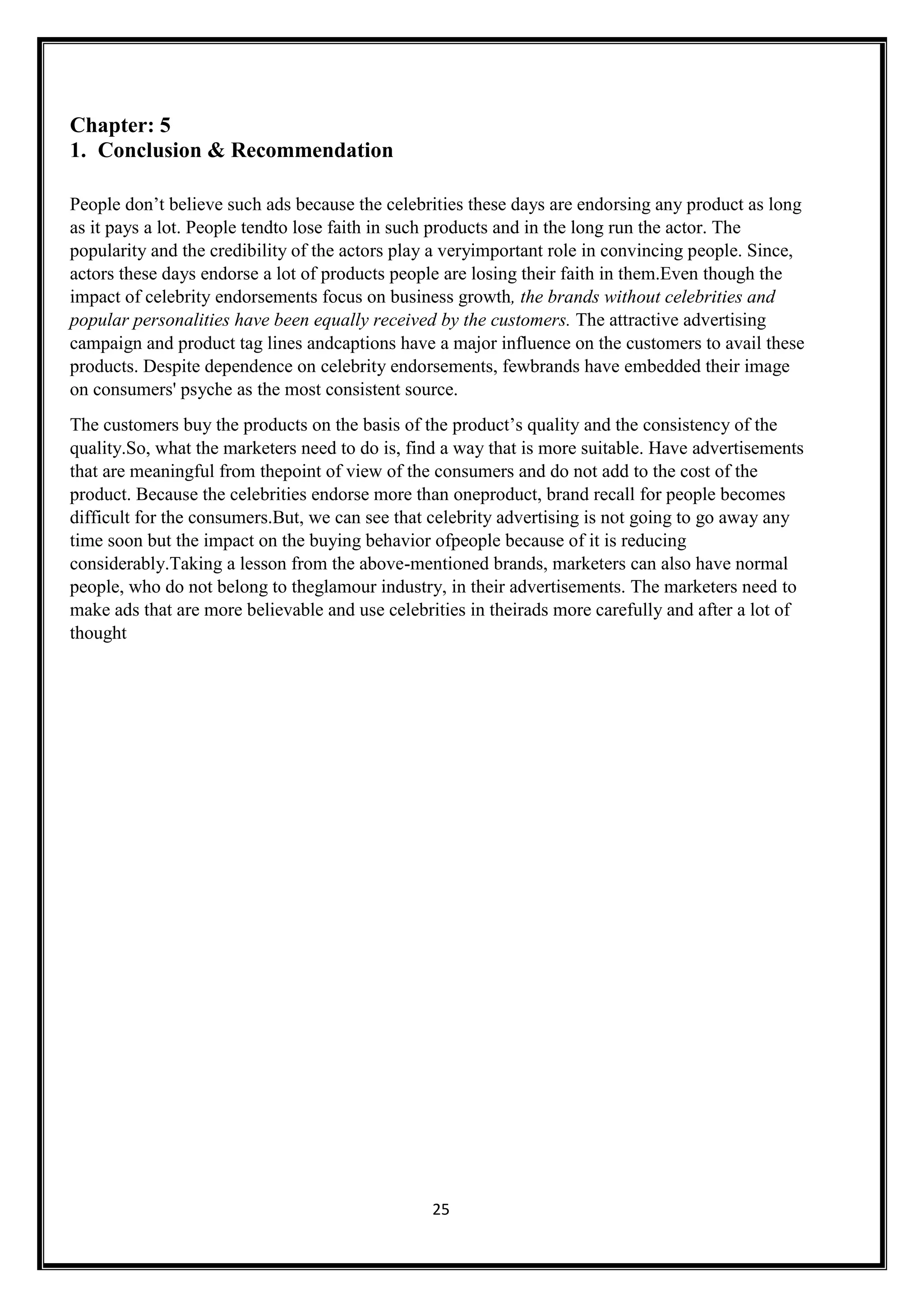 Impact of Celebrity endorsement on Consumer Buying Behaviour | PDF