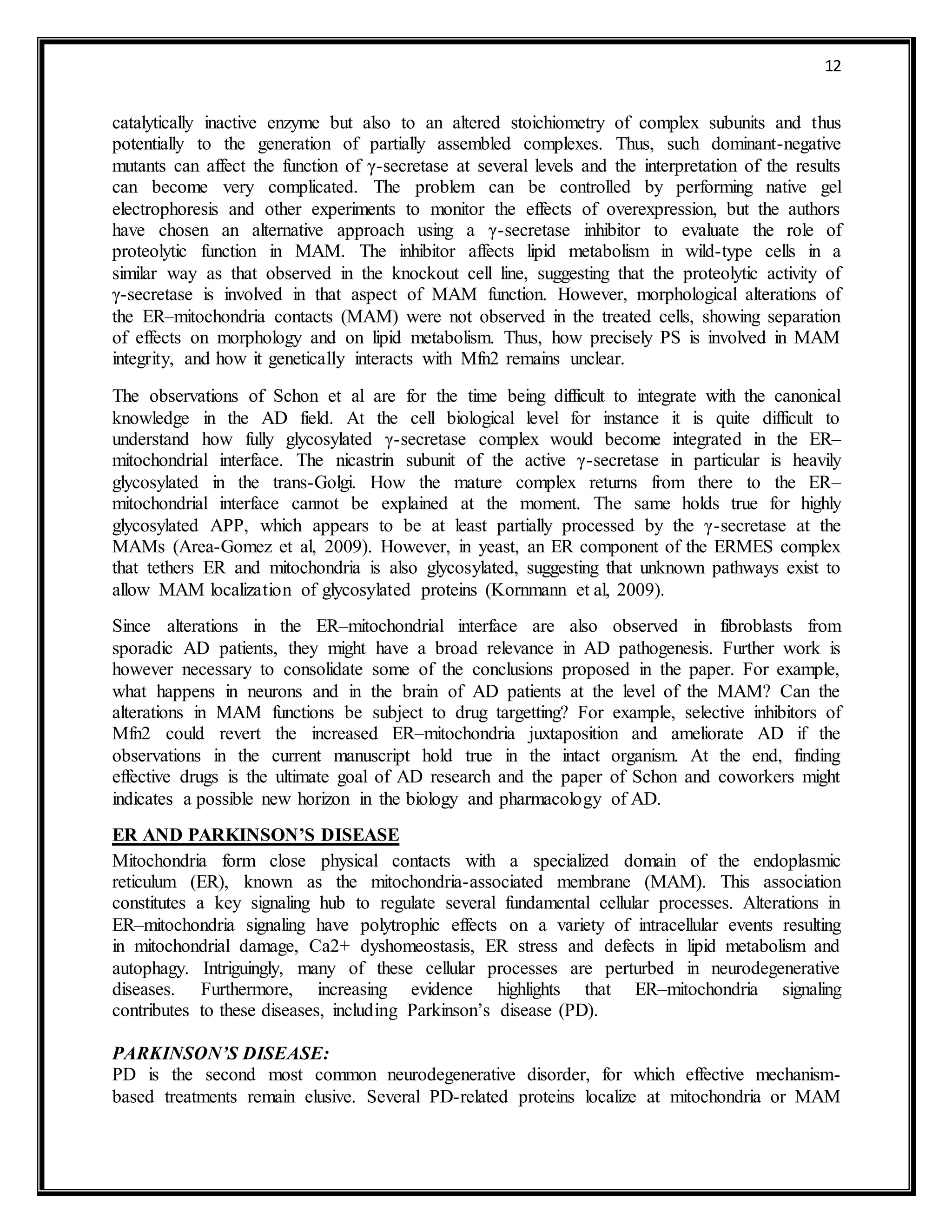 ENDOPLASMIC RETICULUM DYSFUNCTION | DOCX